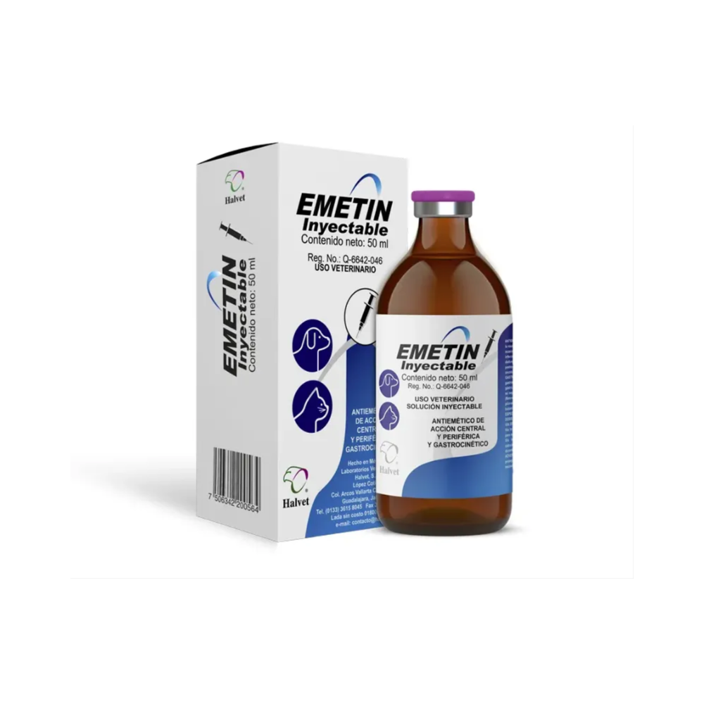 Halvet Emetin Inyectable 50 Ml/ 5Mg/ – CANEFARMA