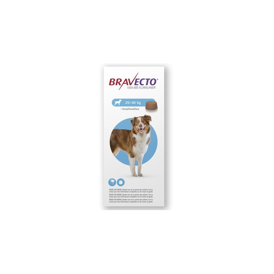 MSD BRAVECTO 400MG 1MES (20-40KG) 1 TABLETA – CANEFARMA